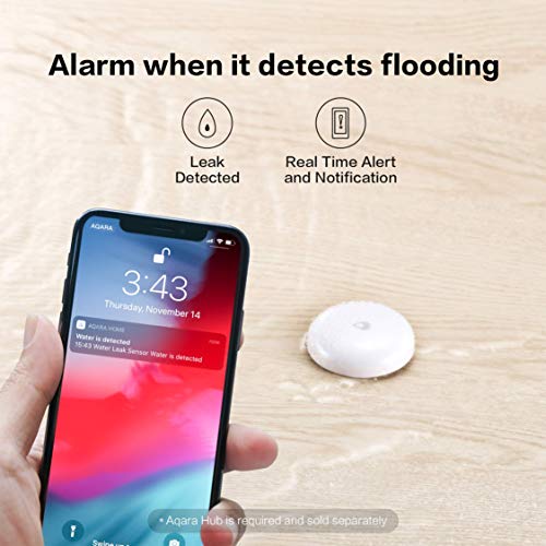 Aqara Smart Hub M1S Plus Aqara Temperature and Humidity Sensor, Door and Window Sensor and Water Leak Sensor, Zigbee Connection, For Remote Monitoring and Smart Home Automation