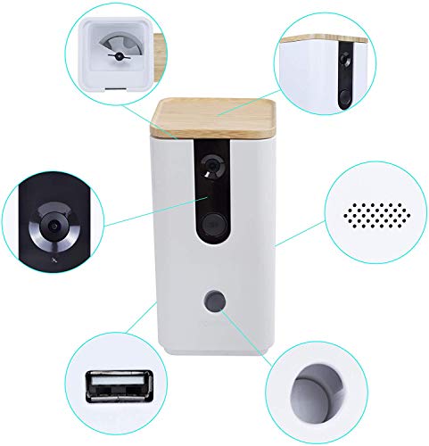 DOGNESS Wi-Fi Pet Camera with Treat Dispenser for Dogs and Cats. 1080P HD Video, 165° Full-Room View, 2-Way Audio, Sound/Motion Alerts, Night Vision, Pet Monitor, White