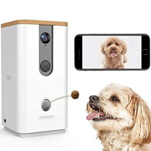 DOGNESS Wi-Fi Pet Camera with Treat Dispenser for Dogs and Cats. 1080P HD Video, 165° Full-Room View, 2-Way Audio, Sound/Motion Alerts, Night Vision, Pet Monitor, White