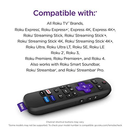 Roku Voice Remote Pro | Rechargeable voice remote with TV controls, lost remote finder, private listening, hands-free voice controls, and shortcut buttons for Roku Players, Roku TV, & Roku Streambars