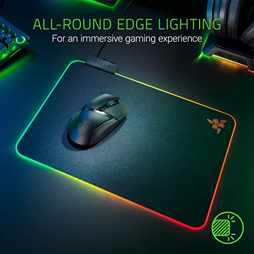 Razer Firefly Hard V2 RGB Gaming Mouse Pad: Customizable Chroma Lighting, Built-in Cable Management, Balanced Control & Speed, Non-Slip Rubber Base