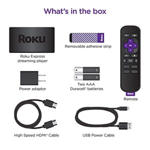 Roku Express HD Streaming Media Player with High Speed HDMI Cable and Simple Remote