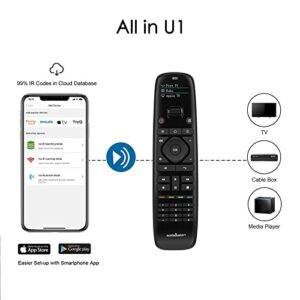 Sofabaton U1 Universal Remote Control, All in One Remote with Smart APP, OLED Display and Macro Button, Control up to 15 Entertainment Devices, Works with TV/DVD/Blu-ray/Player/Projector