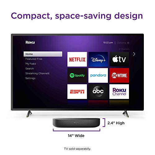 Roku Streambar | 4K/HD/HDR Streaming Media Player & Premium Audio, All In One, Includes Roku Voice Remote