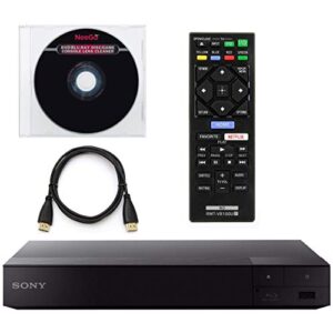 sony bdp-s6700 4k upscaling 3d streaming blu-ray disc player with built-in wi-fi + remote control + neego hdmi cable w/ethernet neego lens cleaner