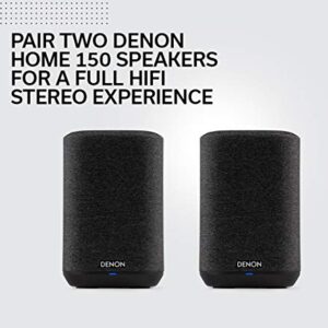 Denon Home 150 Wireless Speaker | HEOS, Alexa Built-in, AirPlay 2, and Bluetooth | Compact Design | Black