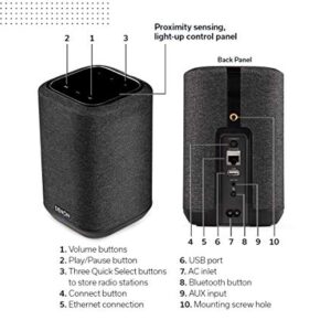 Denon Home 150 Wireless Speaker | HEOS, Alexa Built-in, AirPlay 2, and Bluetooth | Compact Design | Black