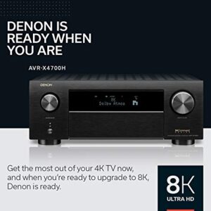 Denon AVR-X4700H 8K Ultra HD 9.2 Channel (125 Watt X 9) AV Receiver 2020 Model - 3D Audio & Video with IMAX Enhanced, Built for Gaming, Music Streaming, Alexa + HEOS