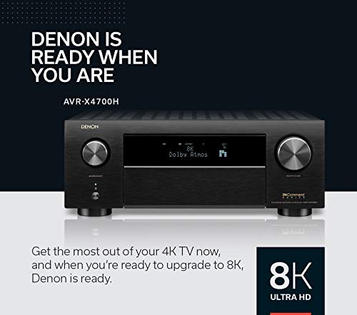 Denon AVR-X4700H 8K Ultra HD 9.2 Channel (125 Watt X 9) AV Receiver 2020 Model - 3D Audio & Video with IMAX Enhanced, Built for Gaming, Music Streaming, Alexa + HEOS