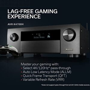 Denon AVR-X4700H 8K Ultra HD 9.2 Channel (125 Watt X 9) AV Receiver 2020 Model - 3D Audio & Video with IMAX Enhanced, Built for Gaming, Music Streaming, Alexa + HEOS