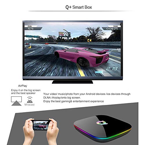 Android 10.0 TV Box 4GB RAM 32GB ROM, Q Plus Android Box H6 Quad-core WiFi 2.4GHz Support 6K H.265 HD 2.0 Ethernet