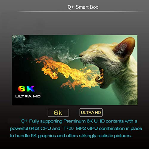 Android 10.0 TV Box 4GB RAM 32GB ROM, Q Plus Android Box H6 Quad-core WiFi 2.4GHz Support 6K H.265 HD 2.0 Ethernet