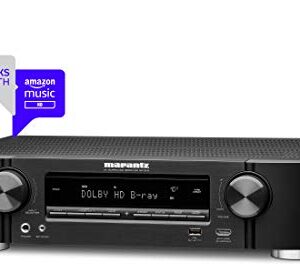 Marantz NR1510 UHD AV Receiver – Slim 5.2 Channel Home Theater Amplifier, Dolby TrueHD and DTS-HD Master Audio | Alexa Compatible | Stream Music via Wi-Fi, Bluetooth and HEOS Black