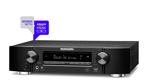 Marantz NR1510 UHD AV Receiver – Slim 5.2 Channel Home Theater Amplifier, Dolby TrueHD and DTS-HD Master Audio | Alexa Compatible | Stream Music via Wi-Fi, Bluetooth and HEOS Black