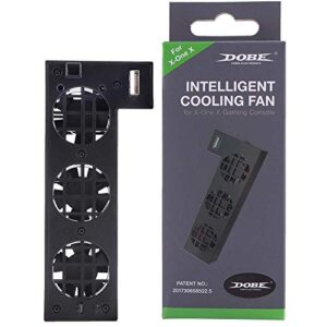 Xbox One X Cooling Fan-External Intelligent Control USB Cooler- 3 Radiator Fans Offer Quiet Efficient Heat Removal for Xbox One X Game Console Controller-Black [xbox_one]