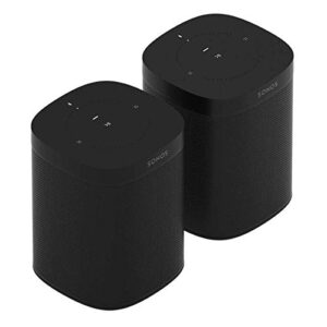 sonos one (gen 2) two room set voice controlled smart speaker with amazon alexa built in (2-pack black)