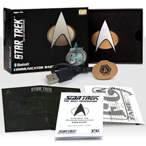 FAMETEK Star Trek Next Generation Bluetooth Communicator Badge - TNG Bluetooth ComBadge with Chirp Sound Effects, Microphone & Speaker – Star Trek Memorabilia, Gifts, Collectibles for StarTrek