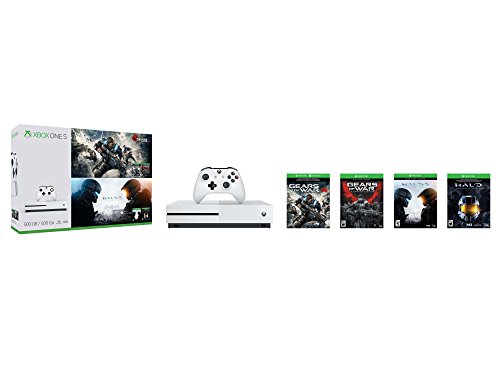 Xbox One S 500GB Console - Gears of War & Halo Special Edition Bundle