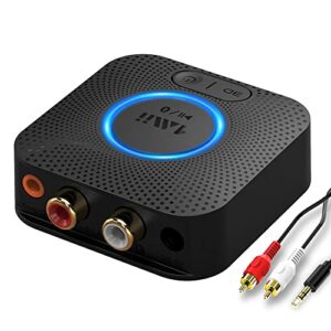 [2022] 1mii bluetooth 5.0 music receiver, hifi wireless audio adapter, bluetooth receiver with 3d surround aptx low latency for home stereo system 12hrs playtime