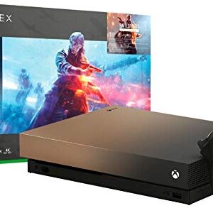 Xbox One X 1TB Console – Gold Rush Special Edition Battlefield V Bundle