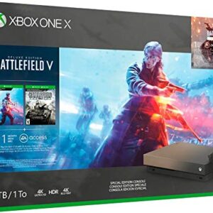 Xbox One X 1TB Console – Gold Rush Special Edition Battlefield V Bundle