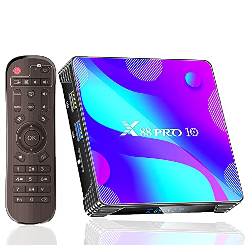 Android TV Box 11.0, Android Box Quad Core RK3318 CPU 2GB 16GB Supports 2.4G+5G Dual Wi-Fi/ 100M Ethernet/ BT 4.0/ USB 3.0/3D 4K Ultra HD H.265 Decoding Smart TV Box Android Media Player