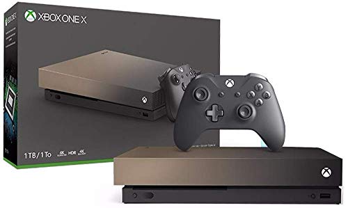 Microsoft Xbox One X Gold Rush Limited Edition 1TB Console with Wireless Controller - Enhanced, Native 4K Gaming, Ultra HDR (Renewed) [Video Game]