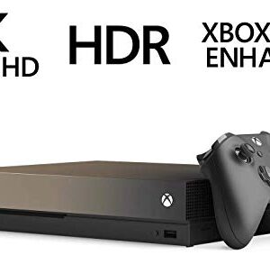 Microsoft Xbox One X Gold Rush Limited Edition 1TB Console with Wireless Controller - Enhanced, Native 4K Gaming, Ultra HDR (Renewed) [Video Game]