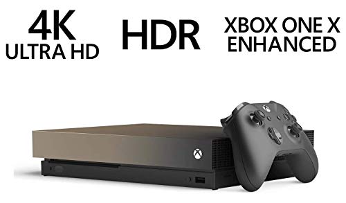 Microsoft Xbox One X Gold Rush Limited Edition 1TB Console with Wireless Controller - Enhanced, Native 4K Gaming, Ultra HDR (Renewed) [Video Game]