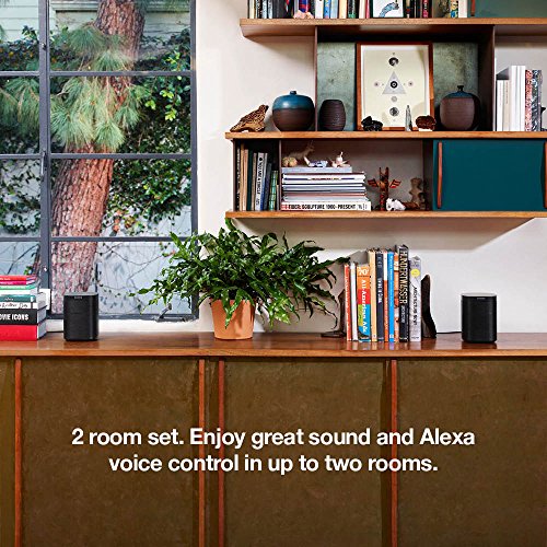 Sonos Two Room Set with All-New One - Smart Speaker with Alexa Voice Control Built-in. Compact Size with Incredible Sound for Any Room. (Black)