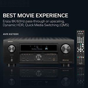 Denon AVR-X6700H 8K Ultra HD 11.2 Channel (140Watt X 11) AV Receiver 2020 Model - 3D Audio & Video with IMAX Enhanced, Built for Gaming, Music Streaming, Alexa + HEOS