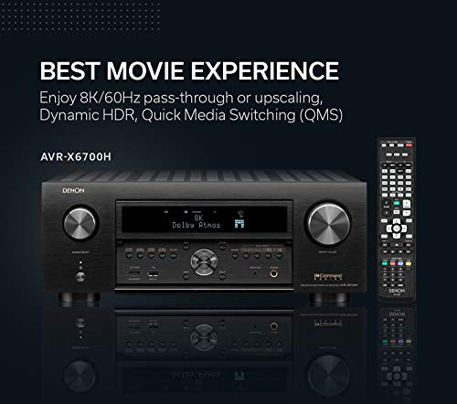 Denon AVR-X6700H 8K Ultra HD 11.2 Channel (140Watt X 11) AV Receiver 2020 Model - 3D Audio & Video with IMAX Enhanced, Built for Gaming, Music Streaming, Alexa + HEOS