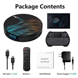 Android TV Box 11.0 4GB 64GB Smart TV Box Android Box RK3318 USB 3.0 Ultra HD 1080P 4K HDR WiFi 2.4GHz 5.8GHz BT 4.1 Set Top Box with Mini Wireless Backlit Keyboard