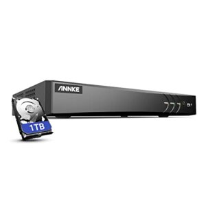 annke 4k 8 channel ai dvr with human/vehicle detection, 5-in-1 h.265+ security digital video recorder works with alexa, supports 8ch analog and 4ch 8mp ip cameras for home cctv system, 1tb hard drive