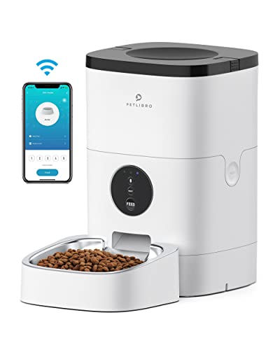 PETLIBRO Automatic Cat Feeders, Cat Food Dispenser with Customize Feeding Schedule, WiFi Timed Cat Feeder with Interactive Voice Recorder, Automatic Pet Feeder for Cat Dog 1-4 Meals Dry Food 4L