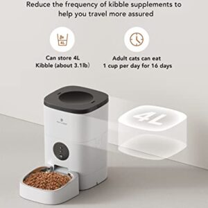 PETLIBRO Automatic Cat Feeders, Cat Food Dispenser with Customize Feeding Schedule, WiFi Timed Cat Feeder with Interactive Voice Recorder, Automatic Pet Feeder for Cat Dog 1-4 Meals Dry Food 4L