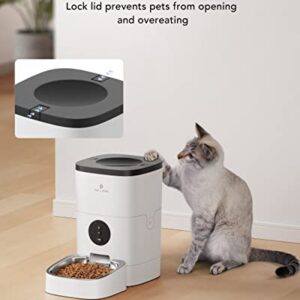 PETLIBRO Automatic Cat Feeders, Cat Food Dispenser with Customize Feeding Schedule, WiFi Timed Cat Feeder with Interactive Voice Recorder, Automatic Pet Feeder for Cat Dog 1-4 Meals Dry Food 4L