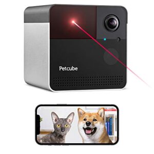 petcube play 2 wi-fi pet camera with laser toy & alexa built-in, for cats & dogs. 1080p hd video, 160° full-room view, 2-way audio, sound/motion alerts, night vision, pet monitoring app