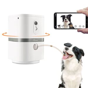 skymee petalk ai ii dog camera automatic treat dispenser, wifi full hd pet camera with 180° pan full-room view,night vision,two way audio for dogs and cats,compatible with alexa (2.4g wifi only)