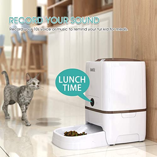 Iseebiz Automatic Pet Feeder with Camera, 6L App Control Smart Feeder Cat Dog Food Dispenser, 2-Way Audio, Voice Remind, Video Record, 6 Meals a Day for Medium Large Cats Dogs, Compatible with Alexa