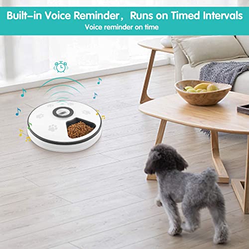 Chintu Automatic Cat Feeder, Auto Cat Food Dispenser - 6 Meals Pet Wet Food Dispenser for Small Dog with Programmable Timer Portion Control Timed Cat Feeder with Voice Reminder