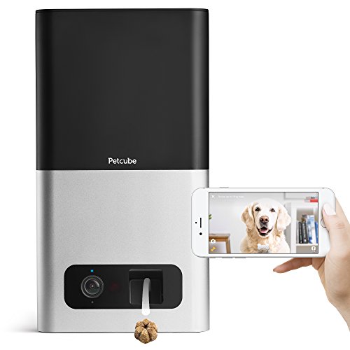 [2017 Item ] Petcube Bites Pet Camera with Treat Dispenser: HD 1080p Video Monitor, 2-Way Audio, Night Vision, Sound and Motion Alerts. For Dogs and Cats, Matte Silver (PB913NVTD)