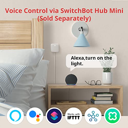 SwitchBot Smart Switch Button Pusher - No Wiring, Bluetooth App or Timer Control, Add SwitchBot Hub Mini to Make it Compatible with Alexa, Google Home, IFTTT (white)