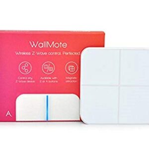 Aeotec WallMote Quad, Wireless Zwave on Off Switch, Z-Wave Plus Enabled, 4 Zwave Button, 16 Scene Wall Switch with Remote Control, Work with Z Wave Hub