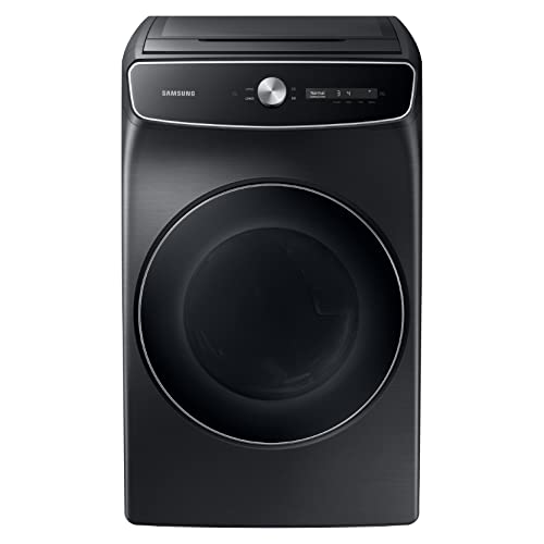 SAMSUNG 7.5 Cu. Ft. Smart Dial Electric Dryer with FlexDry, Dry 2 Loads in 1 Large Capacity Machine, Super Speed 30 Minute Clothes Drying Cycle, WiFi Connected Control, DVE60A9900V/A3, Brushed Black