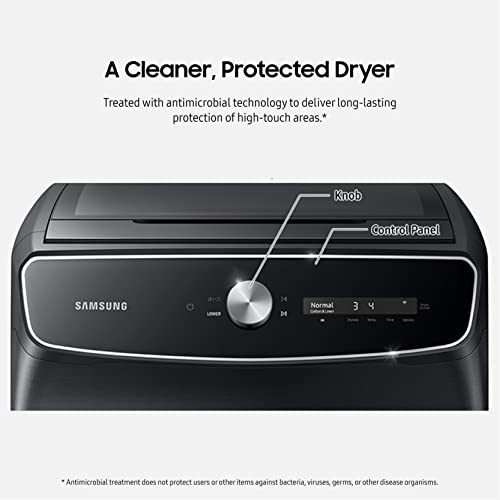 SAMSUNG 7.5 Cu. Ft. Smart Dial Electric Dryer with FlexDry, Dry 2 Loads in 1 Large Capacity Machine, Super Speed 30 Minute Clothes Drying Cycle, WiFi Connected Control, DVE60A9900V/A3, Brushed Black