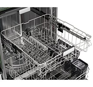 SHARP Smart Dishwasher Works with Alexa. Includes LED Interior lights, Stainless Steel interior, Heated Dry with Fan Assist, Wash Zone cleans half load on either rack, Adjustable Third Rack