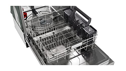 SHARP Smart Dishwasher Works with Alexa. Includes LED Interior lights, Stainless Steel interior, Heated Dry with Fan Assist, Wash Zone cleans half load on either rack, Adjustable Third Rack