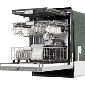 SHARP Smart Dishwasher Works with Alexa. Includes LED Interior lights, Stainless Steel interior, Heated Dry with Fan Assist, Wash Zone cleans half load on either rack, Adjustable Third Rack