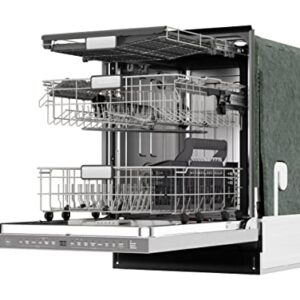 SHARP Smart Dishwasher Works with Alexa. Includes LED Interior lights, Stainless Steel interior, Heated Dry with Fan Assist, Wash Zone cleans half load on either rack, Adjustable Third Rack